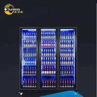 China Elegant Glass Sliding Door Beer Refrigerator Display Showcase Unit for sale