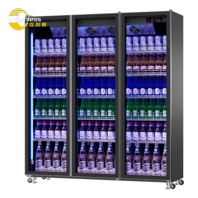 China Swing Door Beer Display Refrigerator Air Cooling Commercial Beverage Cooler 510L for sale