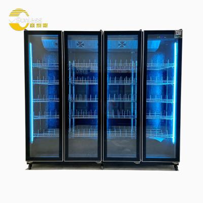 China Beverage Beer Refrigerator Showcase for Chilling Drinks in Stylish Silver Finish for sale