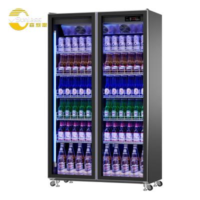China Beer Bottle Wine Display Refrigerator Single Temperature Upright Wine Refrigerator for sale