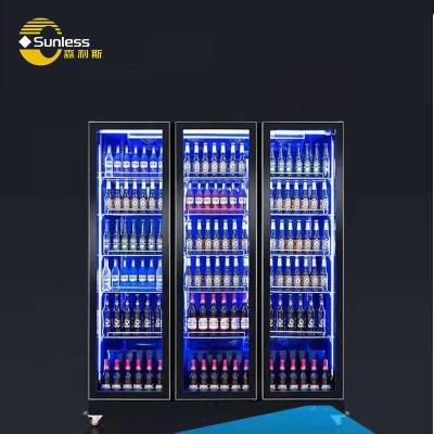 China 2 3 4 Door Restaurant Beer Cooler 220V / 50Hz Beverage Display Refrigerator for sale
