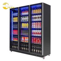 China Air Cooling Beer Display Refrigerator Upright Glass Door Beverage Fridge for sale