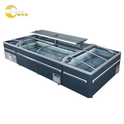 China 600L - 1000L Meat Deep Freezer Single Temperature Island Chest Freezer Sliding Door for sale