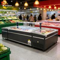 China Supermarket Combined Island Refrigeration Equipment Meat Food Fridge Display Freezer Deep Chest Freezer Refrigerator for sale