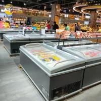 China Large Size Supermarket Open Island Showcase Refrigerator Combined Chiller Refrigerator for sale