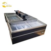 China Direct Cooling Combined Island Freezer 340W - 560W Frozen Food Display Freezer 600L - 1000L for sale