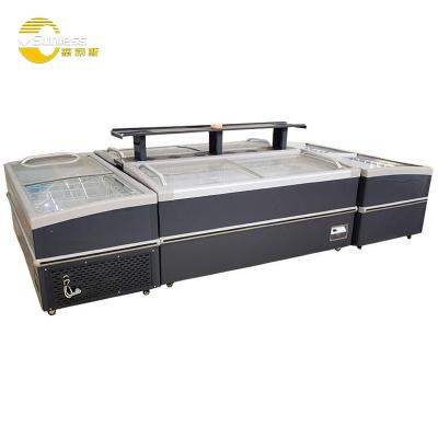 China Supermarket Combined Ice Cream Island Fridge Display Freezer for sale
