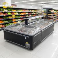 China Dual Temperature Combined Island Freezer Direct Cooling Island Display Freezer Double Doors for sale