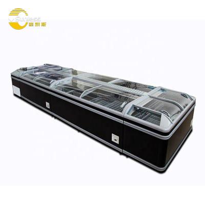 China 340W - 560W Combined Island Freezer Auto Defrost Meat Island Freezer Direct Cooling for sale
