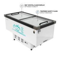 China Commercial Large Capacity Freezer Island Cabinet Glass Top Chest Freezer Refrigerator for Ice Cream Supermarket for sale