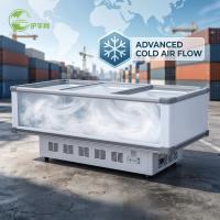 China Commercial Supermarket Large Capacity Glass Door Display Horizontal Frozen Food Freezer Glass Door Horizontal Refrigerator for sale
