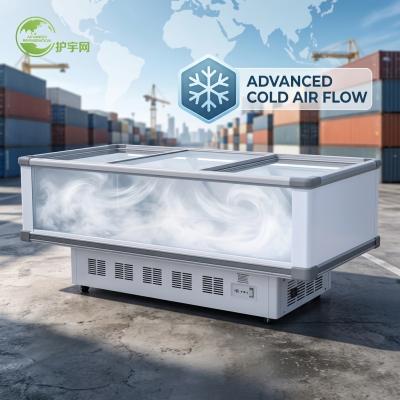 China Commercial Supermarket Large Capacity Glass Door Display Horizontal Frozen Food Freezer Glass Door Horizontal Refrigerator for sale