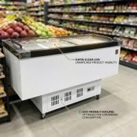 China Top Open Door Stainless Steel Commercial Kitchen Island Freezer Single-Temperature Ice Cream Fridge Direct Cooling for Display for sale
