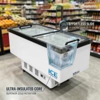 China Top Open Door Stainless Steel Commercial Kitchen Island Freezer Single-Temperature Ice Cream Fridge Direct Cooling for Display for sale