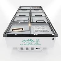 China Commercial Large Capacity Freezer Island Cabinet Glass Top Chest Freezer Refrigerator for Ice Cream Supermarket for sale
