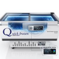 China Commercial Horizontal Island Freezer Glass Door Display, Large Capacity -18 Freezing for Supermarket for sale