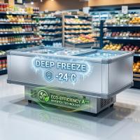 China Top Open Door Stainless Steel Commercial Kitchen Island Freezer Single-Temperature Ice Cream Fridge Direct Cooling for Display for sale