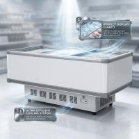 China 200L - 710L Flat Top Display Freezer Sliding Door Glass Top Chest Freezer CE Certified for sale