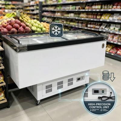 China Commercial Single-Temperature Chest Freezer for Beef Chicken Fish Cheese Frozen Food Storage for Display for sale