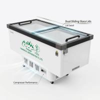 China Commercial Horizontal Island Freezer Glass Door Display, Large Capacity -18 Freezing for Supermarket for sale