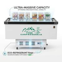 China Supermarket Island Glass Top Deep Freezers for sale