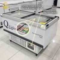 China Qingdao Top Single-Temperature Island Freezer with Air Cooling for Supermarket Meat Display Sliding Door for sale