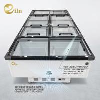 China Direct Cooling Glass Top Commercial Freezer Glass Door Top Glass Freezer for sale
