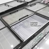 China Supermarket Island Glass Top Deep Freezers for sale