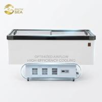 China Direct Cooling Glass Top Commercial Freezer Glass Door Top Glass Freezer for sale