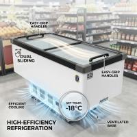 China Auto Defrost Flat Top Display Freezer Direct Cooling Island Fridge 200L - 710L for sale
