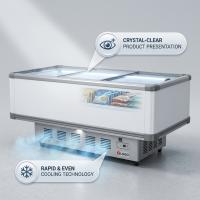 China Commercial Refrigerator Fridge Display Supermarket Open Island Freezer Display Case Horizontal Deep Freezer Refrigerator for sale