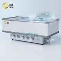 China Qingdao Top Single-Temperature Island Freezer with Air Cooling for Supermarket Meat Display Sliding Door for sale