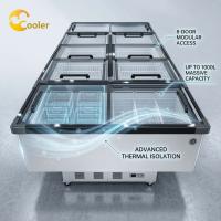 China CE Certified Flat Top Display Freezer Double Door Commercial Glass Top Freezer for sale