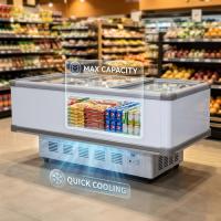 China Commercial Supermarket Large Capacity Glass Door Display Horizontal Frozen Food Freezer Glass Door Horizontal Refrigerator for sale