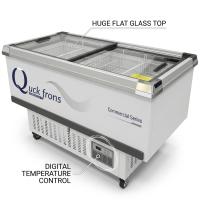 China Commercial Freezer Island Cabinet Glass Top Chest Freezer Refrigerator for Ice Cream Supermarket for sale
