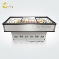 China Qingdao Top Single-Temperature Island Freezer with Air Cooling for Supermarket Meat Display Sliding Door for sale