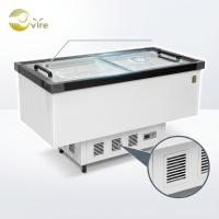 China Sliding Door Flat Top Display Freezer Single Temperature Glass Top Display Freezer for sale