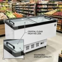 China Auto Defrost Flat Top Display Freezer Direct Cooling Island Fridge 200L - 710L for sale