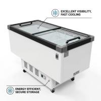 China Commercial Refrigerator Fridge Display Supermarket Open Island Freezer Display Case Horizontal Deep Freezer Refrigerator for sale