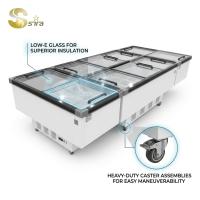China Commercial Refrigerator Fridge Display Supermarket Open Island Freezer Display Case Horizontal Deep Freezer Refrigerator for sale