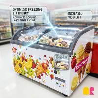 China Large Capacity Ice Cream Display Cabinet 118L 280L 350L 420L Glass Display Freezer for sale