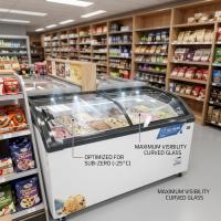 China Large Capacity Ice Cream Display Cabinet 118L 280L 350L 420L Glass Display Freezer for sale