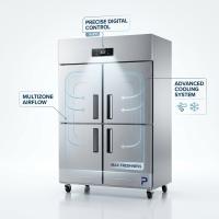 China Stainless Steel Commercial Stand Up Freezer 1400L Upright Fridge Freezers For Kitchen for sale