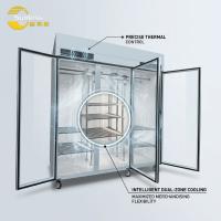 China Factory Wholesale OEM Commercial Beef and Mutton Vertical Glass Three Door Fresh Meat Hanging Meat Warehouse Refrigerator for sale