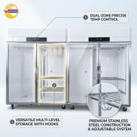 China Factory Wholesale OEM Commercial Beef and Mutton Vertical Glass Three Door Fresh Meat Hanging Meat Warehouse Refrigerator for sale