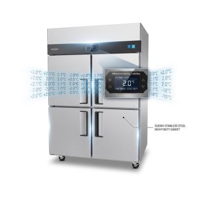 China 1400L Commercial Upright Freezer 220V / 110V Stainless Steel Refrigerator for sale