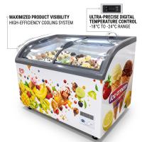 China Large Capacity Ice Cream Display Cabinet 118L 280L 350L 420L Glass Display Freezer for sale