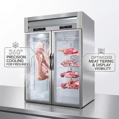 China Energy Saving Butcher Refrigeration Cabinet Butcher Shop Double Door Commercial Freezer for sale