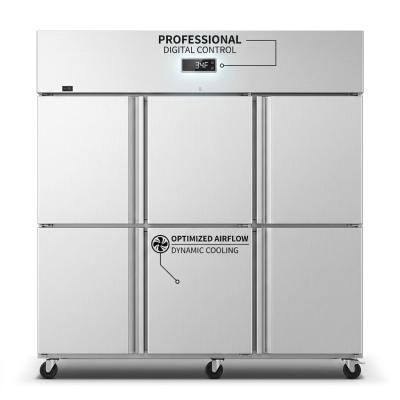 China Commercial Stainless Steel Restaurant Fridge 6 Door Upright Freezer for sale