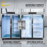 China Factory Wholesale OEM Commercial Beef and Mutton Vertical Glass Three Door Fresh Meat Hanging Meat Warehouse Refrigerator for sale